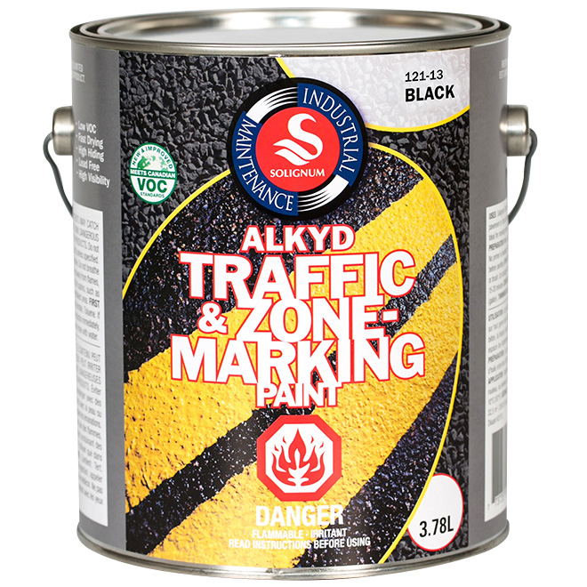 Solignum - Alkyd Traffic and Zone Marking Paint - 3.78 L - Black 12113 ...