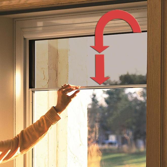 LARSON Savannah Sandstone Mid-View Tempered Glass Retractable Wood Core ...