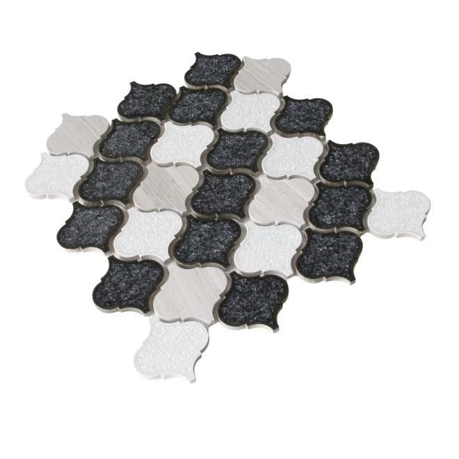 Bestview Galena Grey Lantern 12-in x 12-in Stone and Glass Mosaic Wall ...