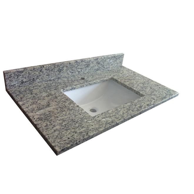 allen + roth 49-in White Samoa Granite Vanity Top 240165 | RONA