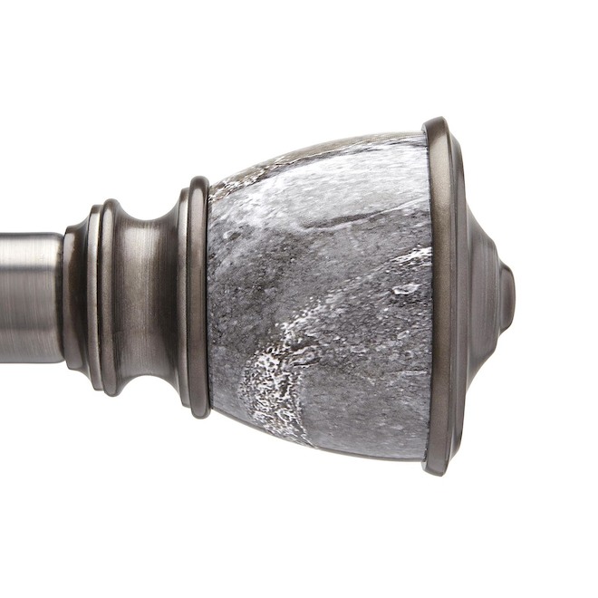 Umbra 72-in to 144-in Pewter Steel Curved Curtain Rod 246227-480-L | RONA