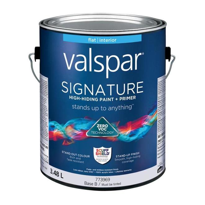 Valspar Signature 3.48L Tintable Flat Latex Interior Paint and Primer ...
