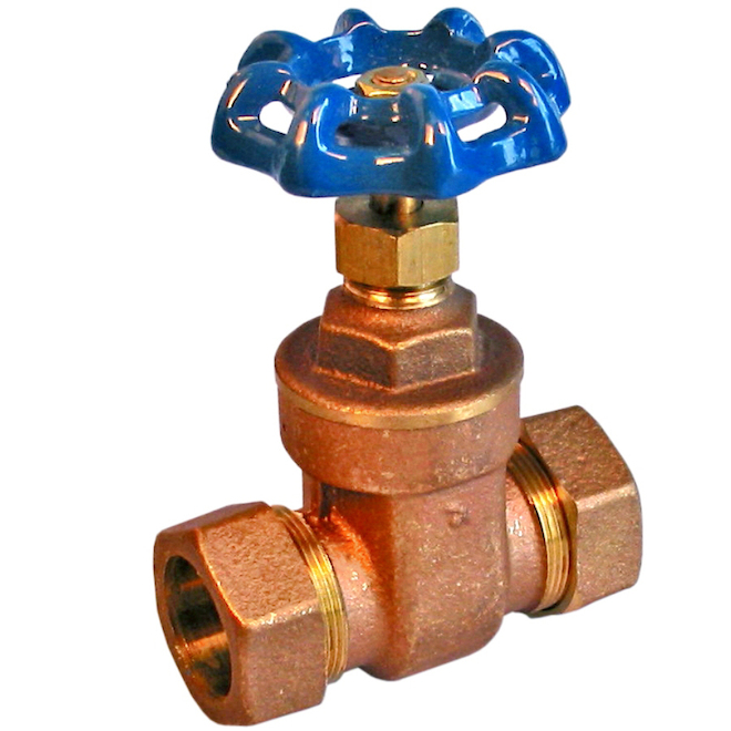 AMERICAN VALVE 1/2-in Dia. Brass Compression In-Line Gate Valve M300C ...