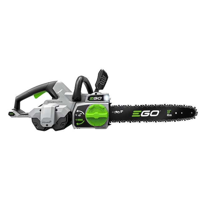 EGO POWER+ 18-in Cordless Brushless Electric Chainsaw 2x 56-V 5.0 AH ...