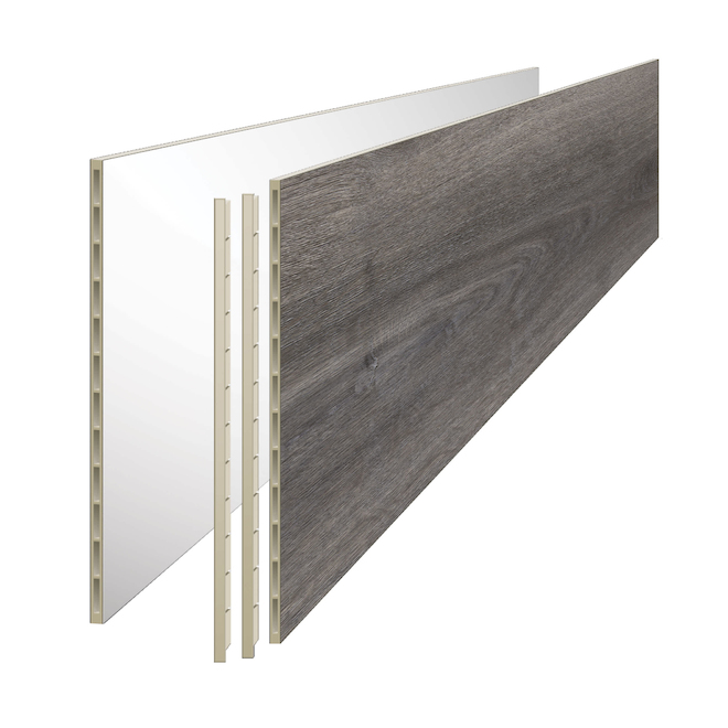 Contre-marche réversible DURASTAIR en vinyle 48 L. x 7,1 po l. en chêne ...