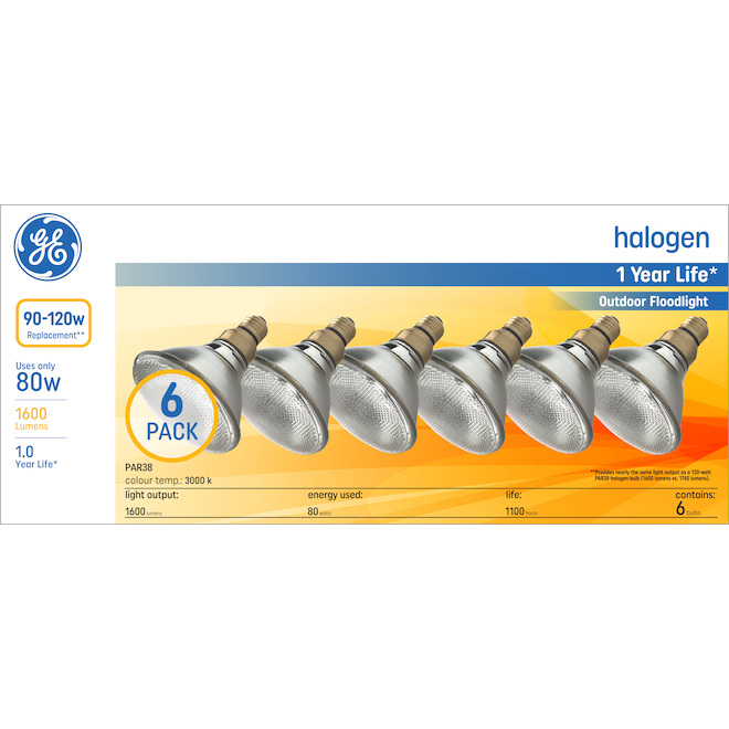 GE Warm White 120W Replacement Halogen Directional Floodlight PAR38 ...