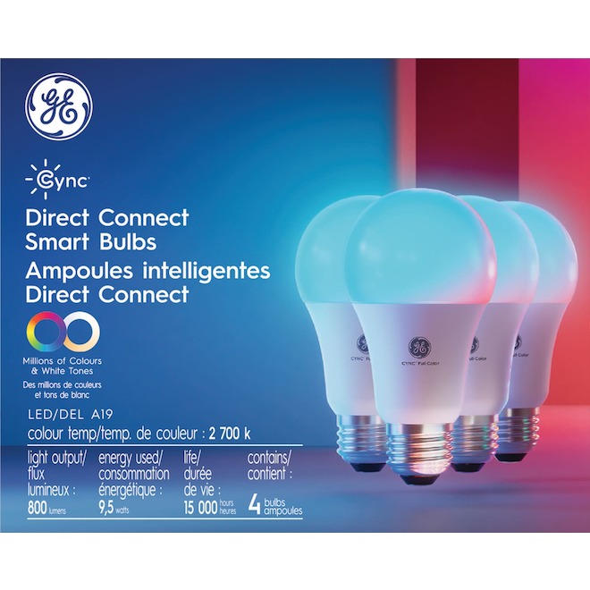 GE LIGHTING GE Direct Connect Cync Smart Bulb 9.5 W 800 Lumens - Pack ...