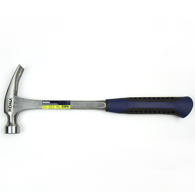 RONA 20-oz Steel Claw Hammer with Rubber Grip 384442 | RONA