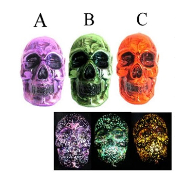 Glass LED Skull - Assorted Colours HW170031A | RONA