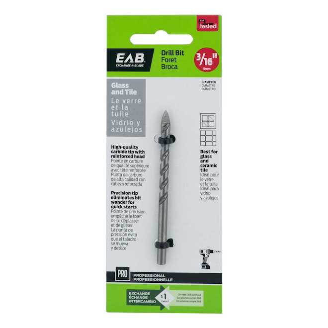 EXCHANGE-A-BLADE EAB Drill Bit with Carbide Tip for Glass and Tile - 3/ ...