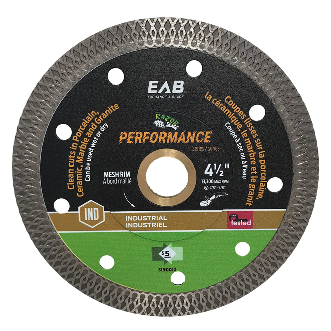 EXCHANGE-A-BLADE EAB Diamond Mesh Rim Blade for Wet or Dry Cutting 4 1/ ...