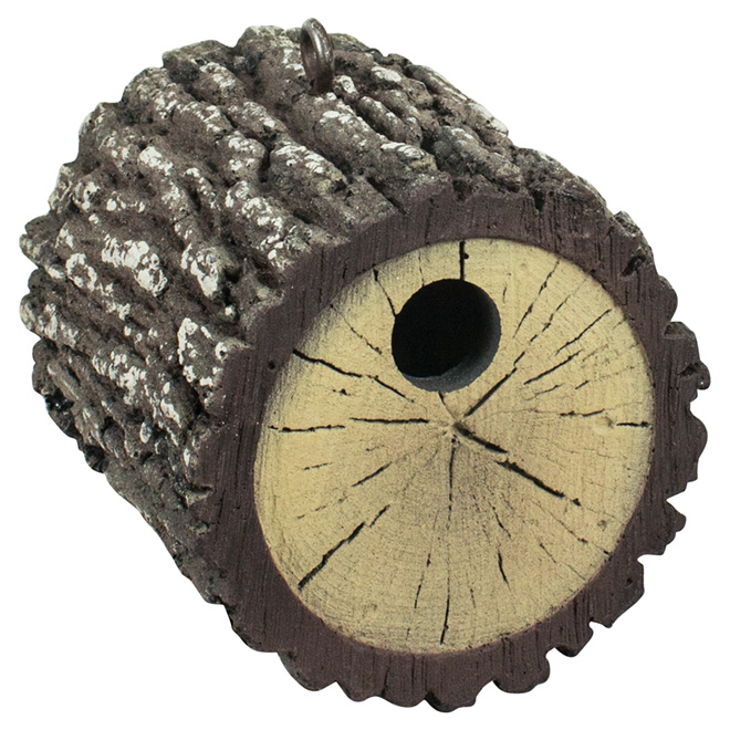 Log Birdhouse Poly Foam - Brown W-3 | RONA