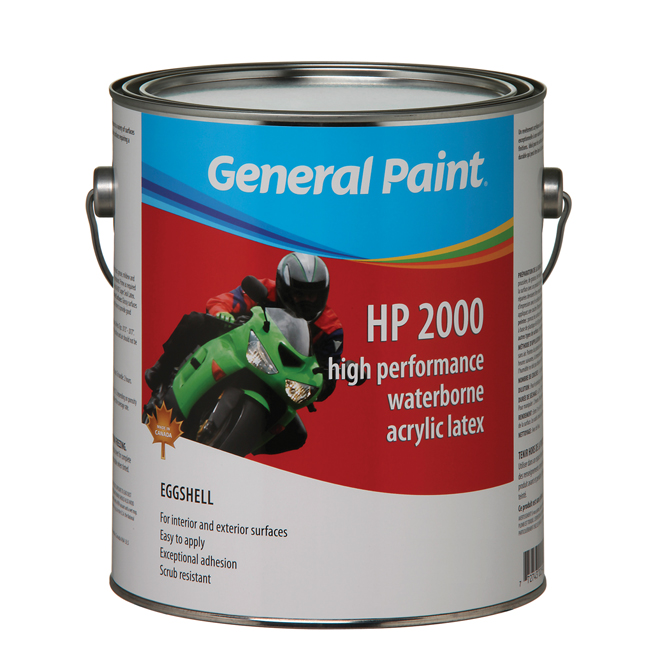 GENERAL PAINT Interior and Exterior "HP 2000" Latex Paint - Eggshell ...