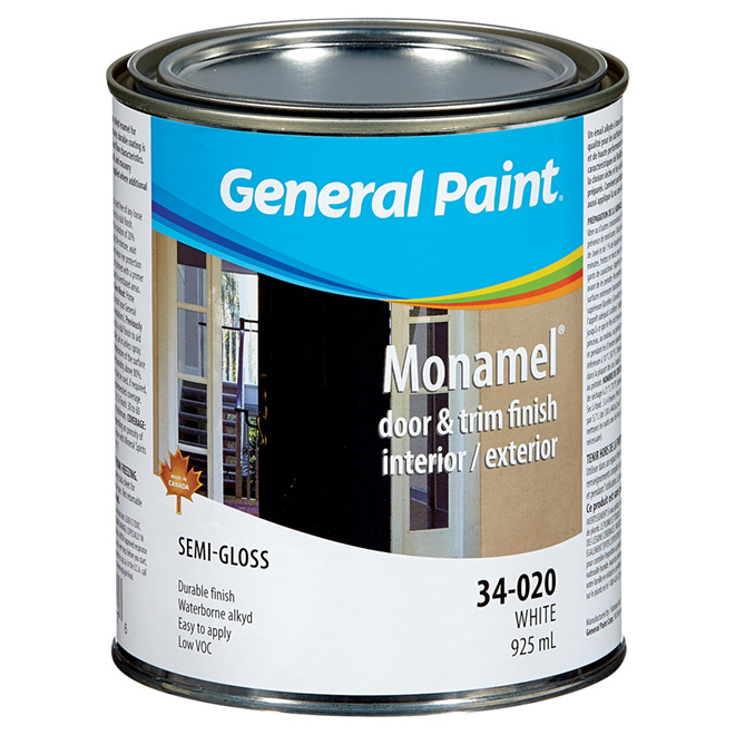 GENERAL PAINT Waterborne Alkyd Paint - Semi-Gloss - White Base ...