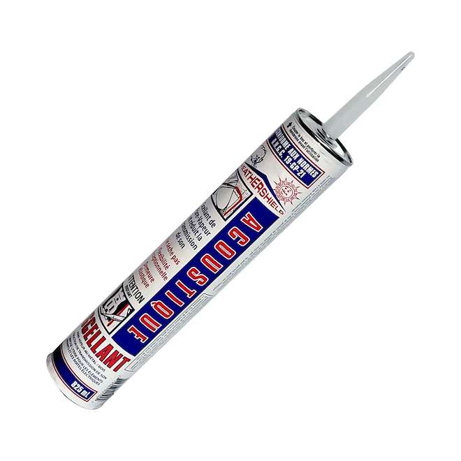 Mastic acoustique Weathershield à base polymère noir, 825 ml WS/825 | RONA