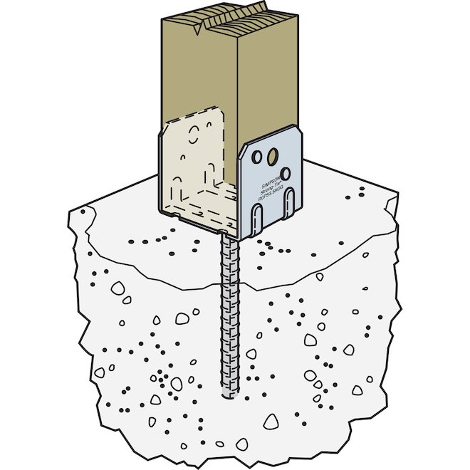 Simpson Strong-Tie RCPS Hot-Dip Galvanized Rebar Carport Saddle for 4x4 ...