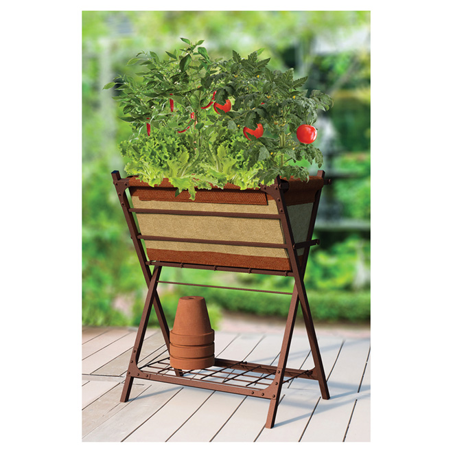 PANACEA Jardinière en jute vintage sur support, 26" x 18" x 12 ...