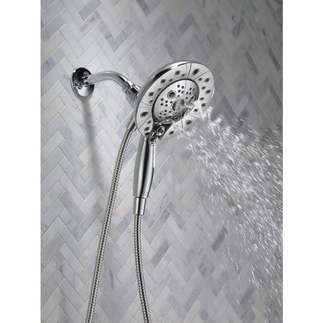 DELTA In2ition H2Okinetic 5-Setting Two-in-One Shower, Satin Nickel ...