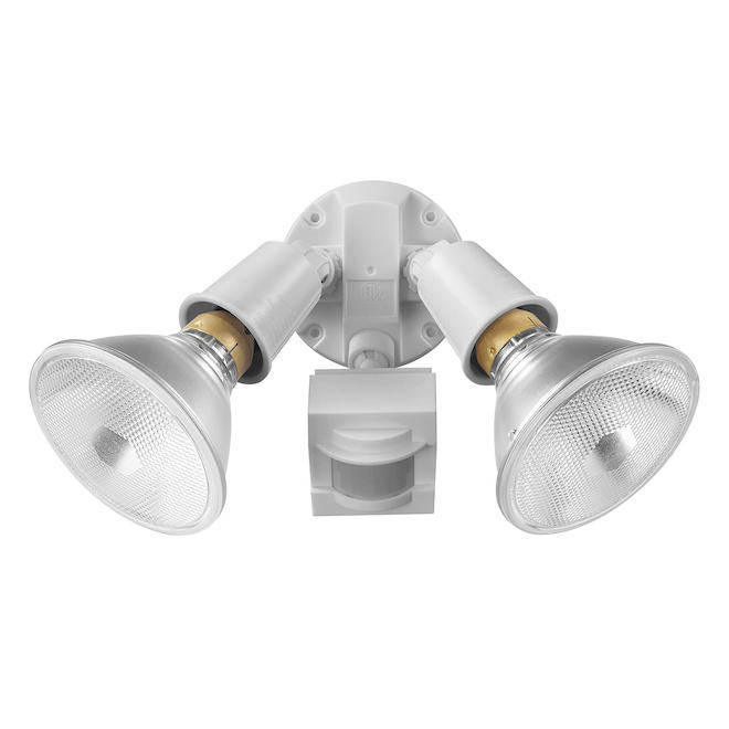 Globe Electric 240-W LED Twin Head Security Light with Motion Sensor ...