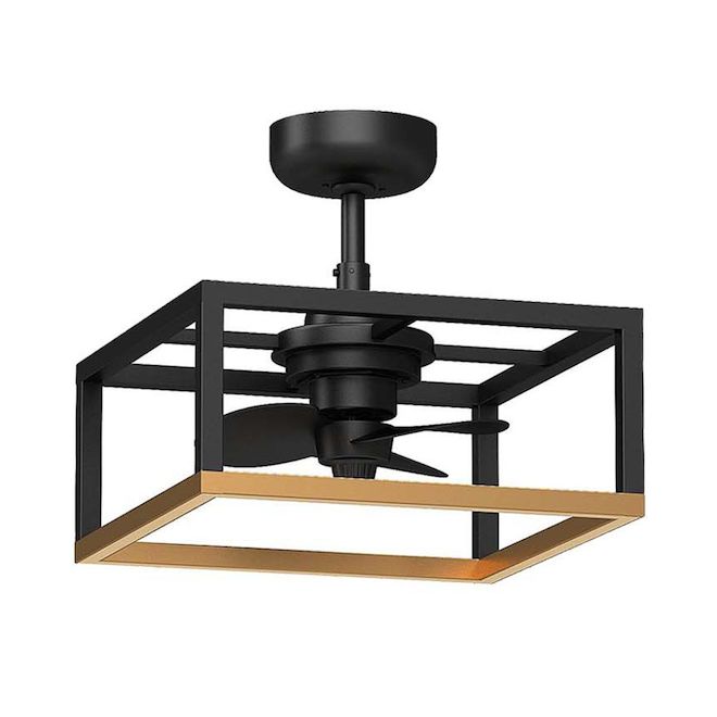 Ove Decors 16-in Black/Gold LED Remote-Controlled Ceiling Fan - 3-Blade ...