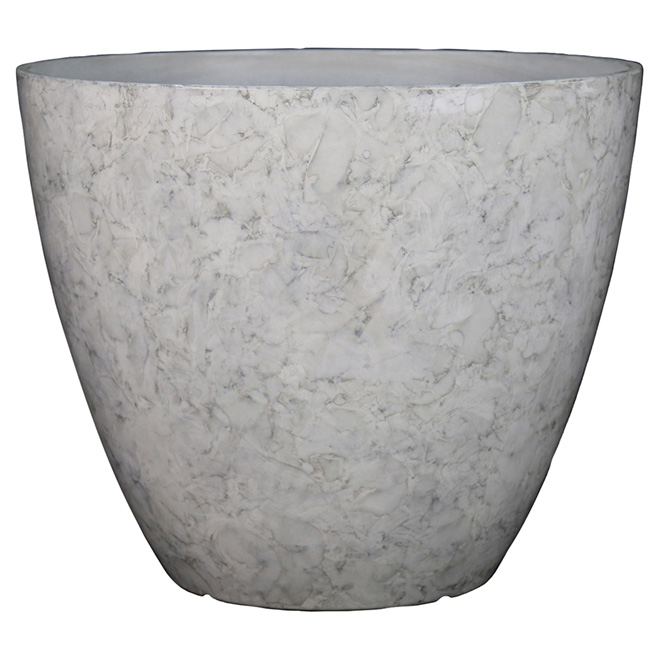 ALLEN + ROTH City Oasis Flower Pot - Marble Resin - White PLR0318MWC | RONA