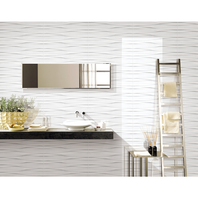Avenzo 12-in x 24-in Avenzo White Ceramic Wall Tile CH-RM6002-12DISC | RONA