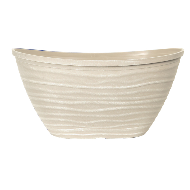 Oval Dune Planter - Plastic - 14-in - Beige and Grey OV821D-DWG | RONA