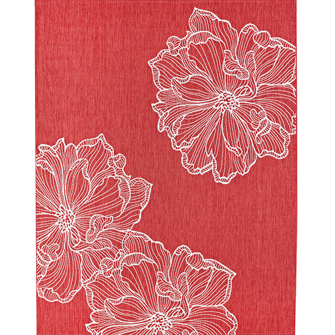 ALLEN + ROTH Outdoor Rug - Floral Model - 8' X 10' - Red 31488361-8X10 ...