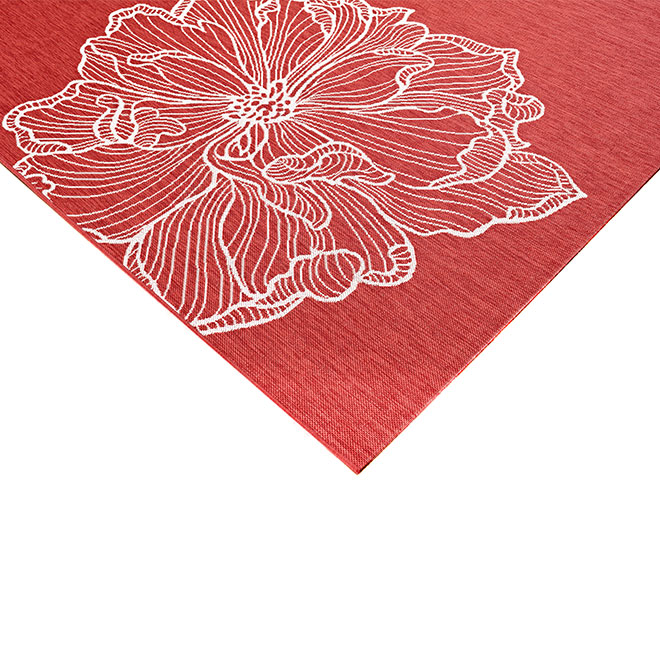 ALLEN + ROTH Outdoor Rug - Floral Model - 8' X 10' - Red 31488361-8X10 ...