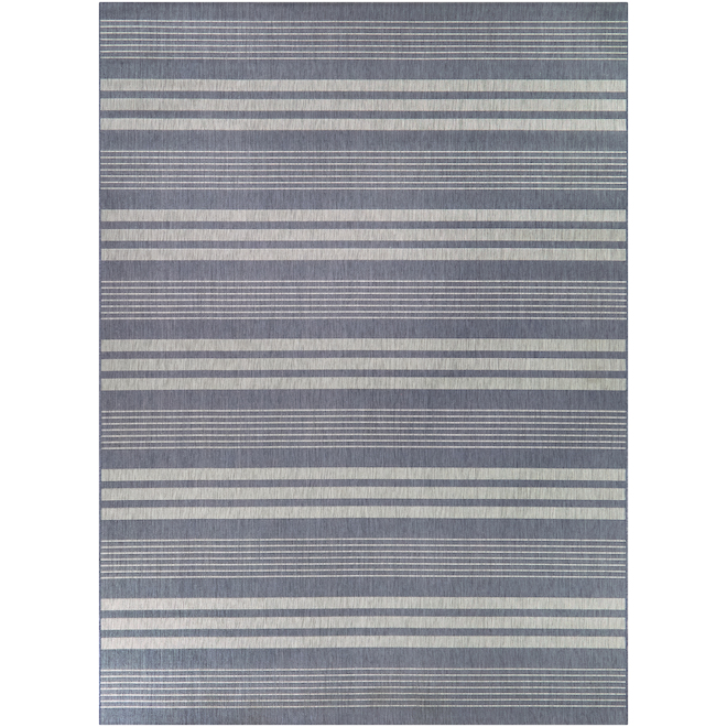 LANDON&CO Landon & Co. Blue Stripped Polypropylen 6 x 9-ft Patio Area ...