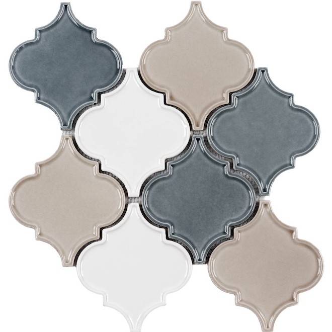 Faber Arabesque 11-in x 11-in Multicolor Glazed Ceramic Wall Tile ...