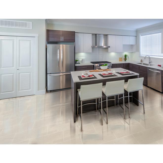 Faber 12-in x 24-in Botticino Polished Porcelain Floor Tile BOTHS1224 ...