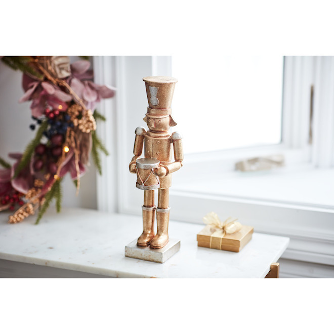Holiday Living 14.4-in Gold Resin Nutcracker 1114750 | RONA