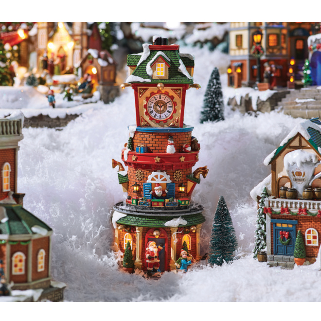 HOLIDAY LIVING Santa Clock Tower - Polyresin - 13.2-in NM-X19114AA | RONA