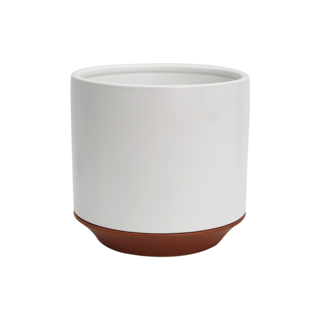 Pot cylindrique en céramique Allen + Roth, 10 po, blanc 410410B | RONA