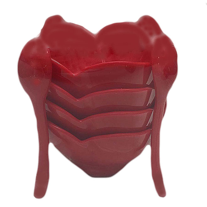 ALLEN + ROTH Set of Ice Cream Bowls and Spoons - Red - 8/Pack ...