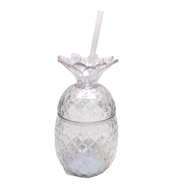 Pineapple Cup with Straw - Allen + Roth - 4-in x 7 1/2-in - Clear ...