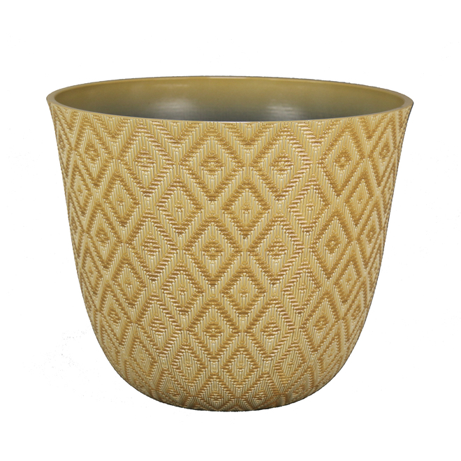 Allen + Roth Resin Planter - Geometric Motif - Indoor Outdoor - 11.2-in ...