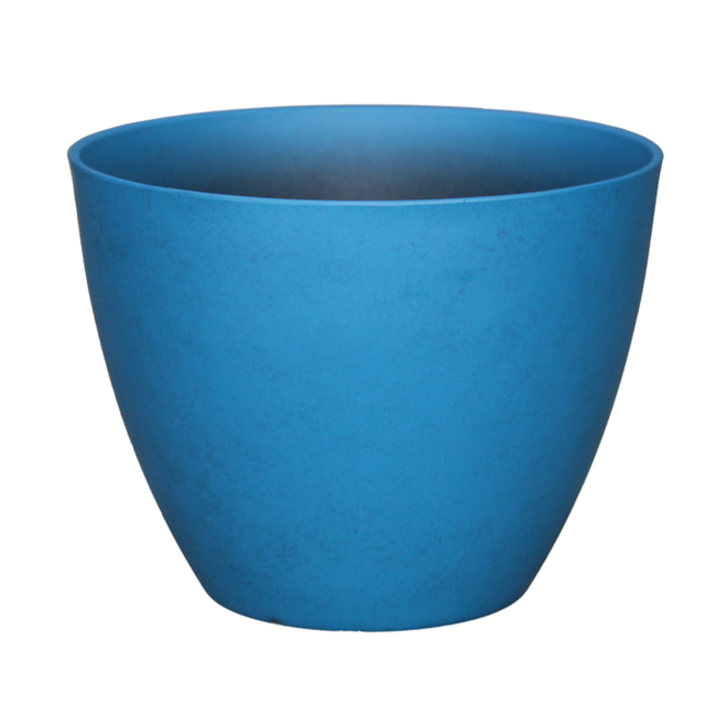 Allen + Roth Resin Planter - Indoor Outdoor - 16.4-in - Blue PLR0318TBF ...