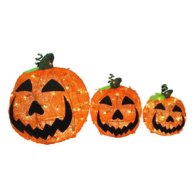 HOLIDAY LIVING Lighted Acrylic Pumpkins - Set of 3 - Orange C013-1821-0 ...