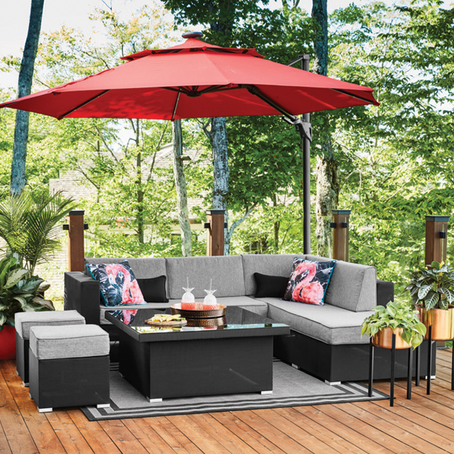 Allen + Roth City Oasis Pot with Stand - 10-in - Metal - Black and ...