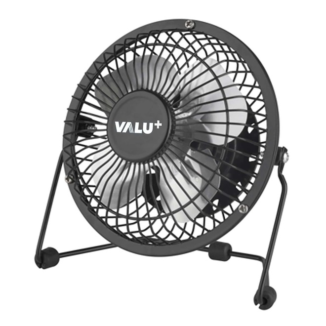 VALU+ Tilting Desk Fan 4-in 90 CFM with USB cable in Black Metal ...