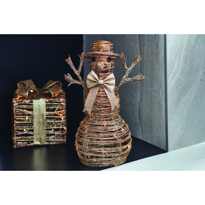 HOLIDAY LIVING Fusion Products - Illuminated Rattan Snowman - 20 Warm ...