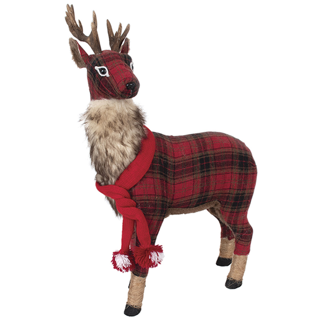 HOLIDAY LIVING Fusion Products Tabletop Reindeer Buffalo Plaid ...