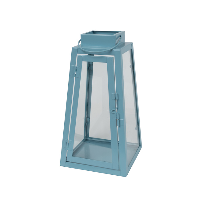Fusion Products Triangle Lantern - Metal - 9-in - Aqua 20510 | RONA