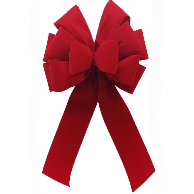 Boucle classique Holiday Living de 17,5 po en velours rouge 4104606LCQ ...