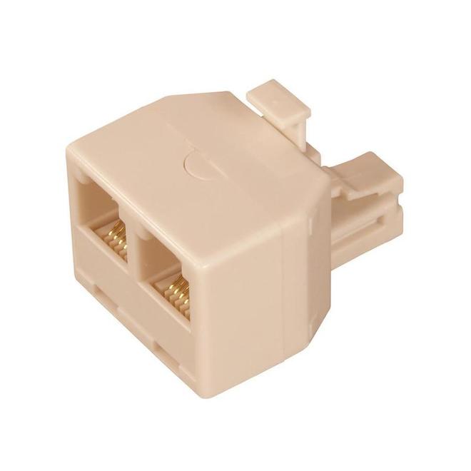 Zenith TS1001 Almond Duplex Telephone Splitter Jack TS1001SPJ2A | RONA