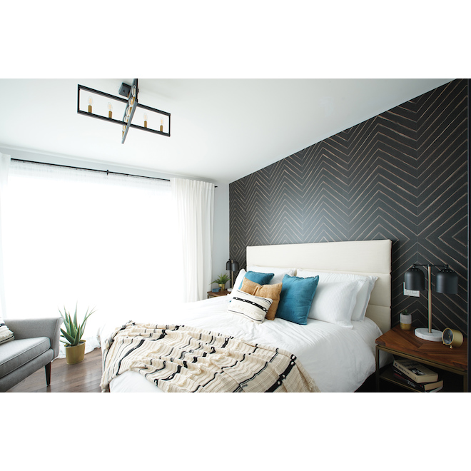 MURdesign Vesper Wall Tiles - Wood Imitation - 24-in x 48-in - Black ...