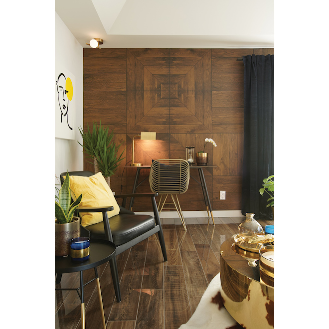 MURdesign Hambourg Wall Tiles - Wood Imitation - 24-in x 48-in - Brown ...