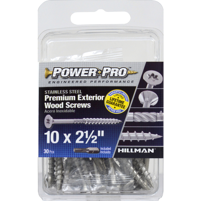 Hillman SS 305 Power Pro Exterior Wood Deck Screws #10 x 2-1/2-in 30/Pk ...